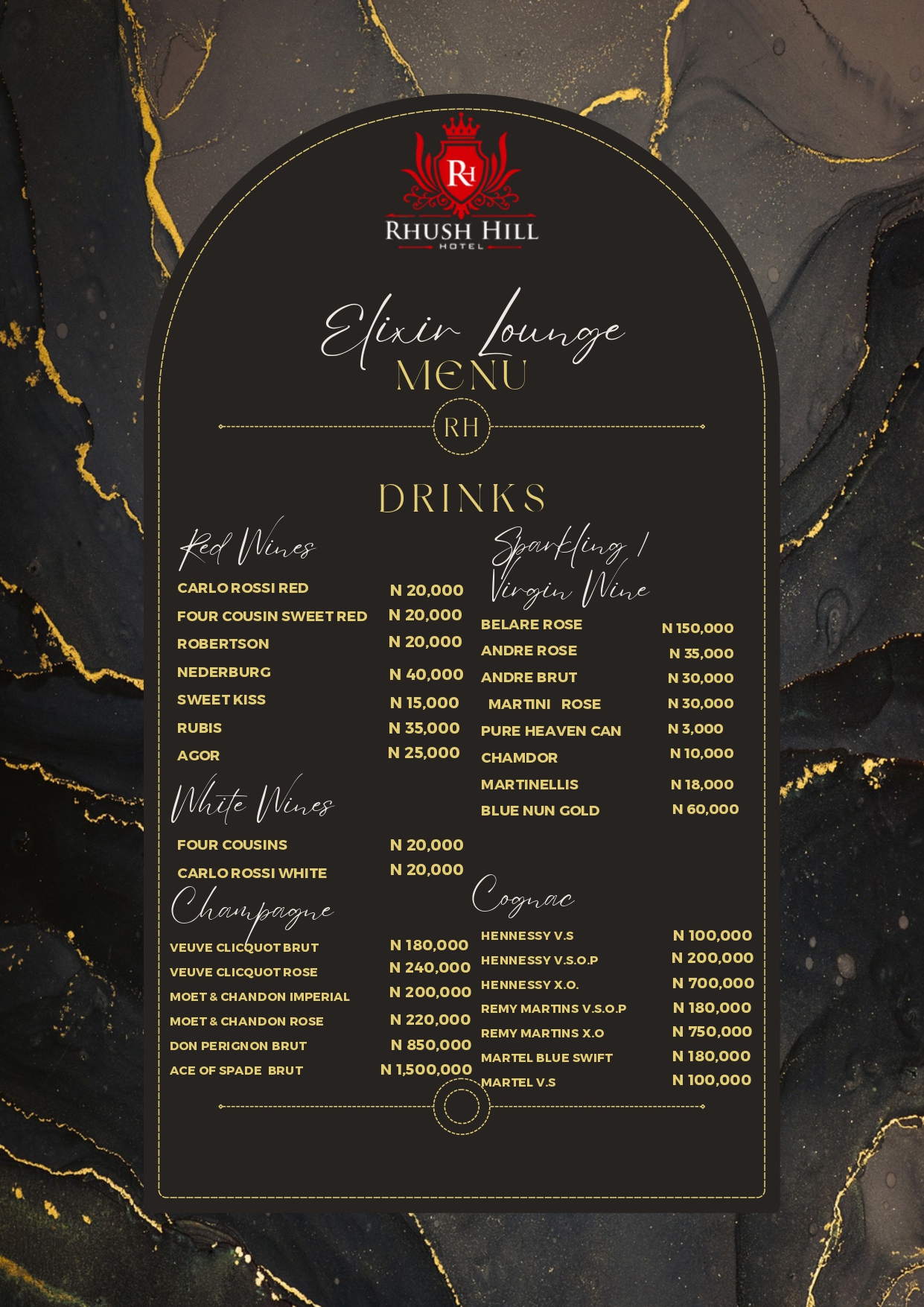 Elixir Menu – Rhush Hill Hotels