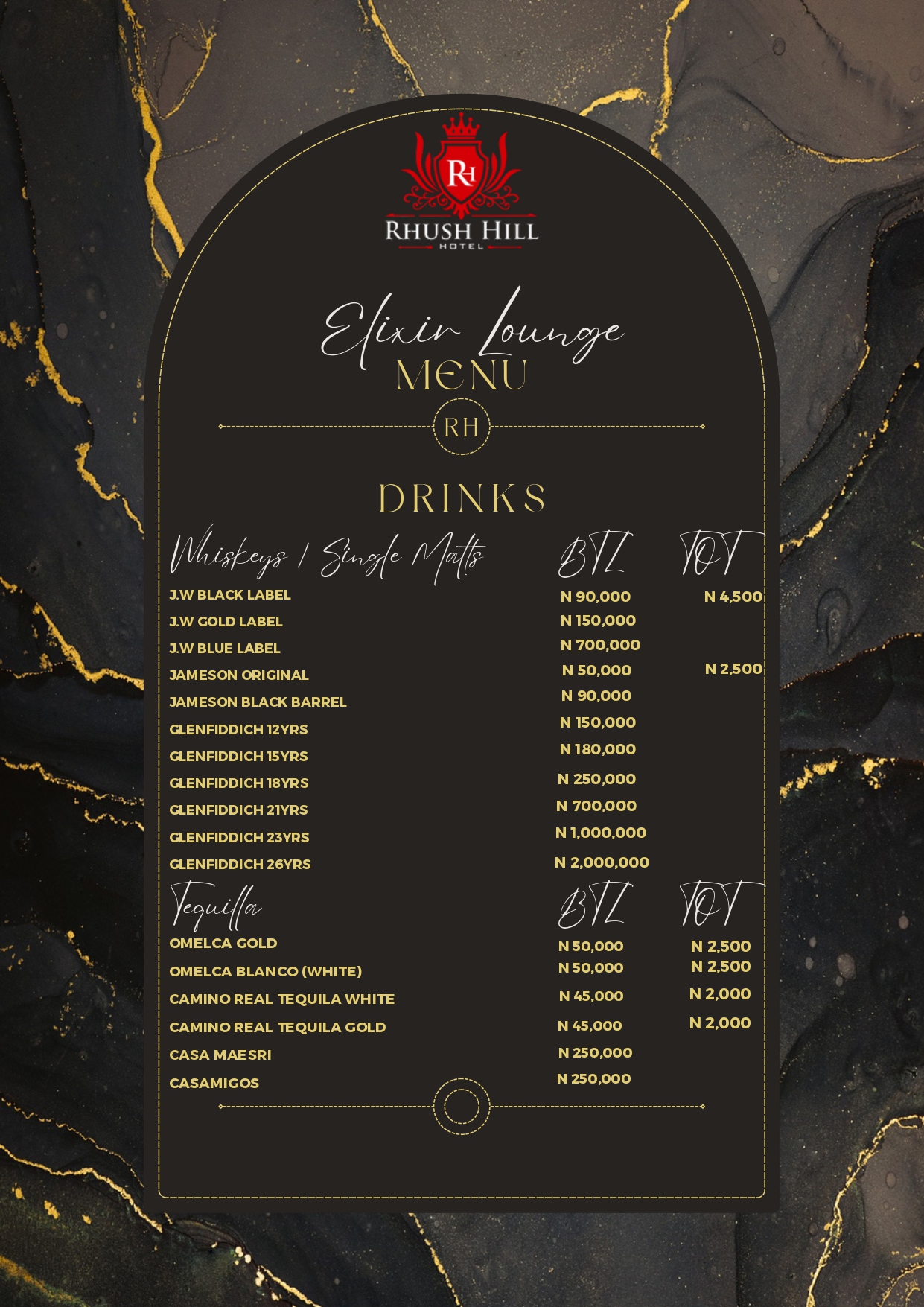 Elixir Menu – Rhush Hill Hotels